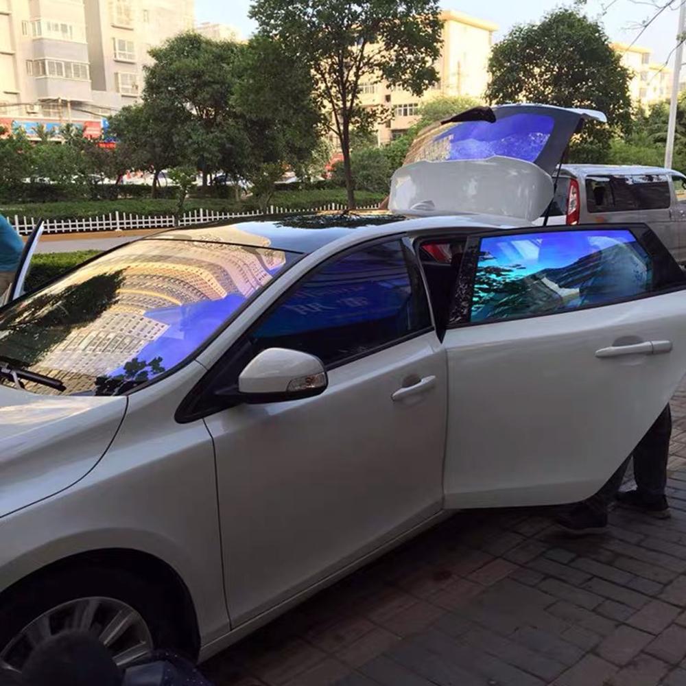 Cheap 50x300cm Blue Chameleon VLT 67% Car Window Tint Solar Film Shades ...