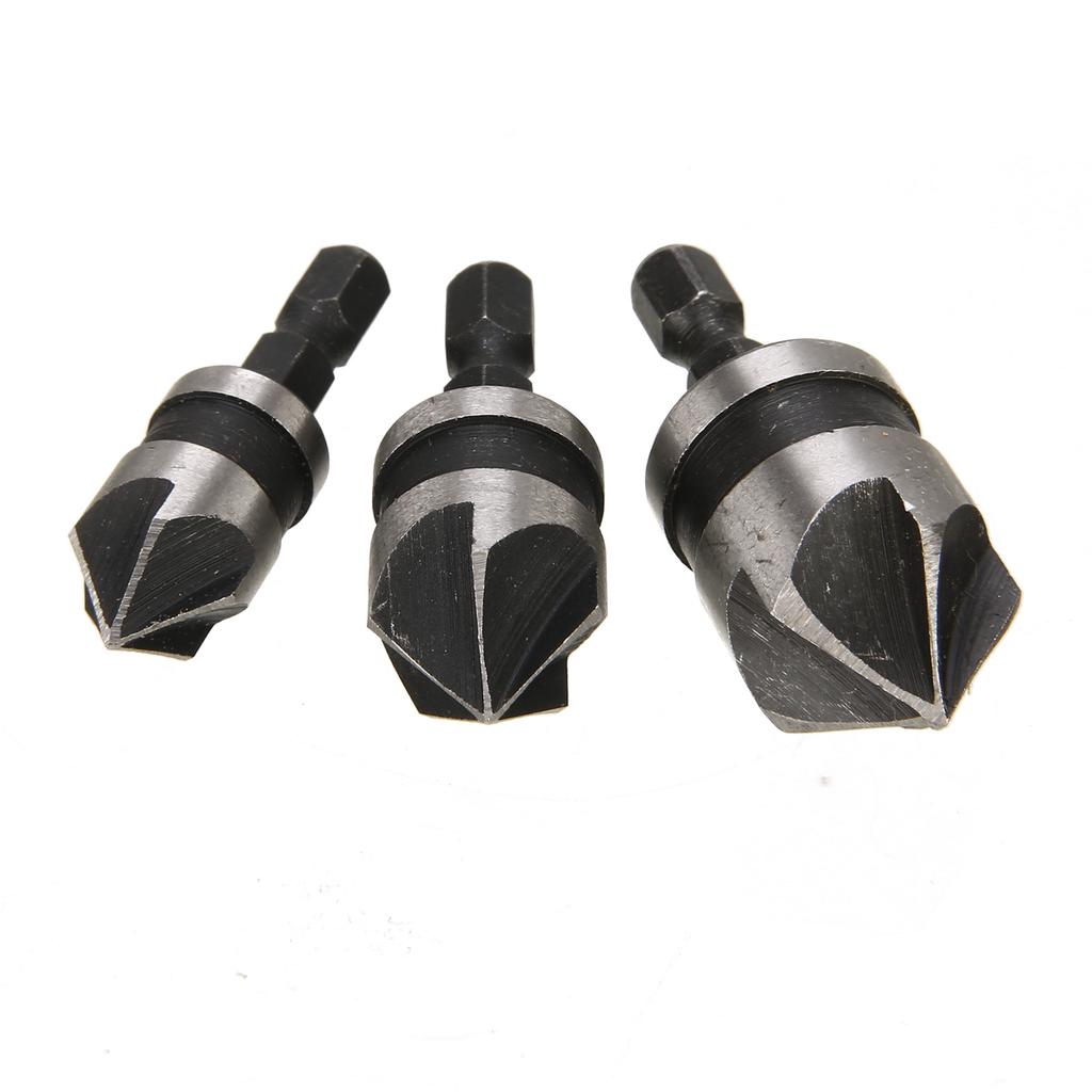 IDH 3pcs 12+16+19mm 90 Degree Degree Countersink Drill Bit for Wood ...