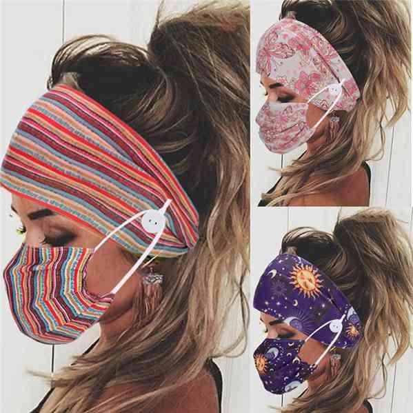 Buy Fashion Printing Headband Casual Headband Mask Fitness Yoga Sports ...