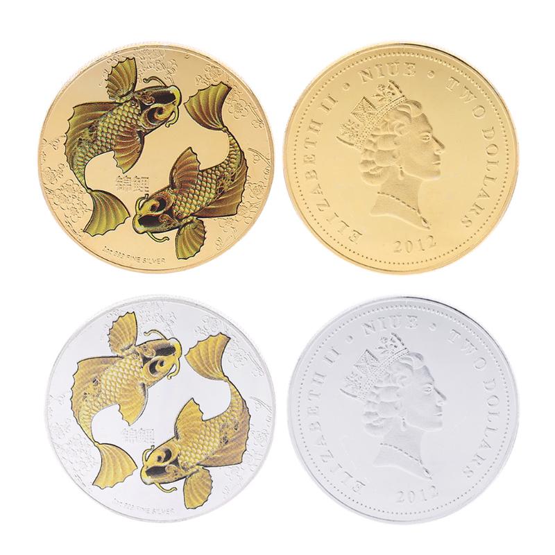 Buy Queen Niue Elizabeth Commemorative Coin China Koi Fish Lucky ...