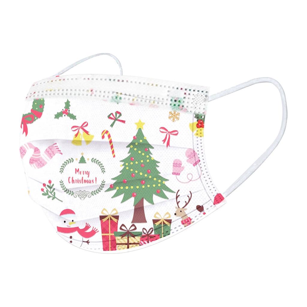 Buy Cute -NEW 10pc Christmas Print Christmas Masks for Protection Face ...