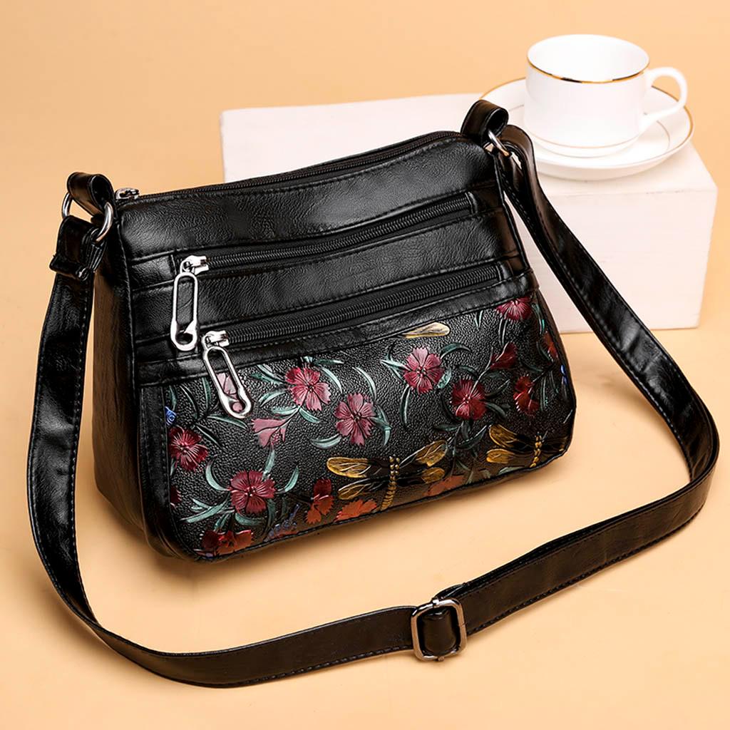 Buy Women Fashion Printing Soft Leather Shoulder Casual Bag Lnclined ...