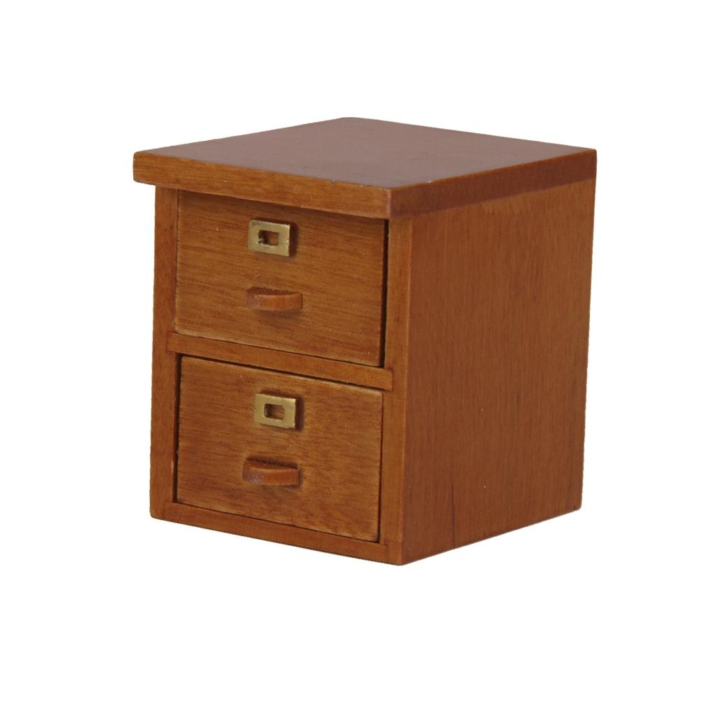 Buy Dollhouse Miniature Wooden 2 Drawer Filing Cabinet at affordable ...
