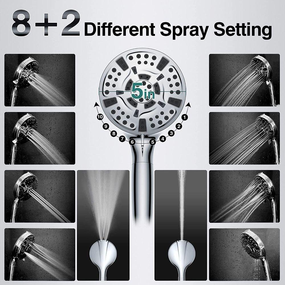 10 Spray Mode High Pressure Shower Head Handheld Sprinkler Sprayer ...