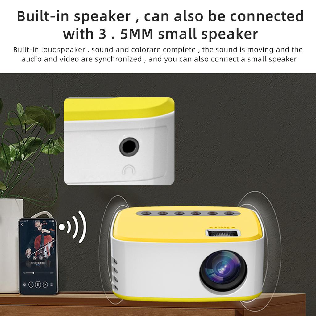 Buy Mini Portable Projector Wireless Wired LED Projector Movie Support ...