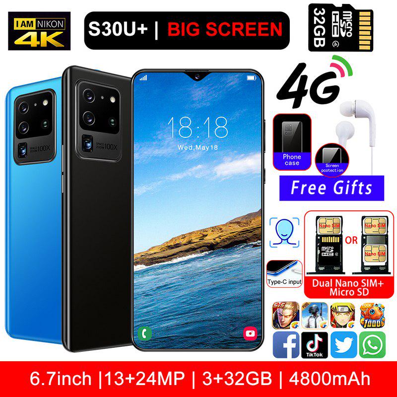 Buy Smart Phone S30U+ 6.5inch 3G RAM 32G ROM Free Gift Dual SIM 2020NEW ...