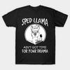 Men Siyah Baskı T-shirt Super Büyük TShirt sped llama aint yakın nurs ...