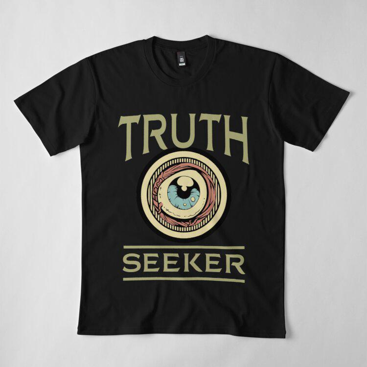 Buy Men Premium Cotton Harajuku T-Shirt Truth Seeker Print Tees Funny ...