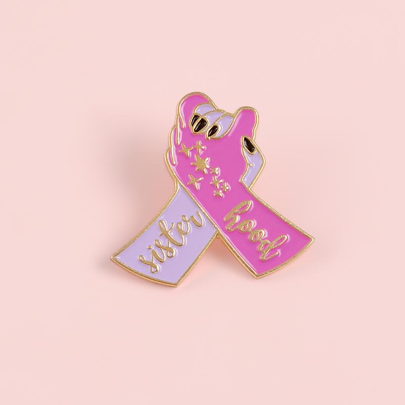 Buy Sisterhood Feminist Hard Enamel Pin Girls Power Pin Handshake Jewelry Feminism Gift for ...