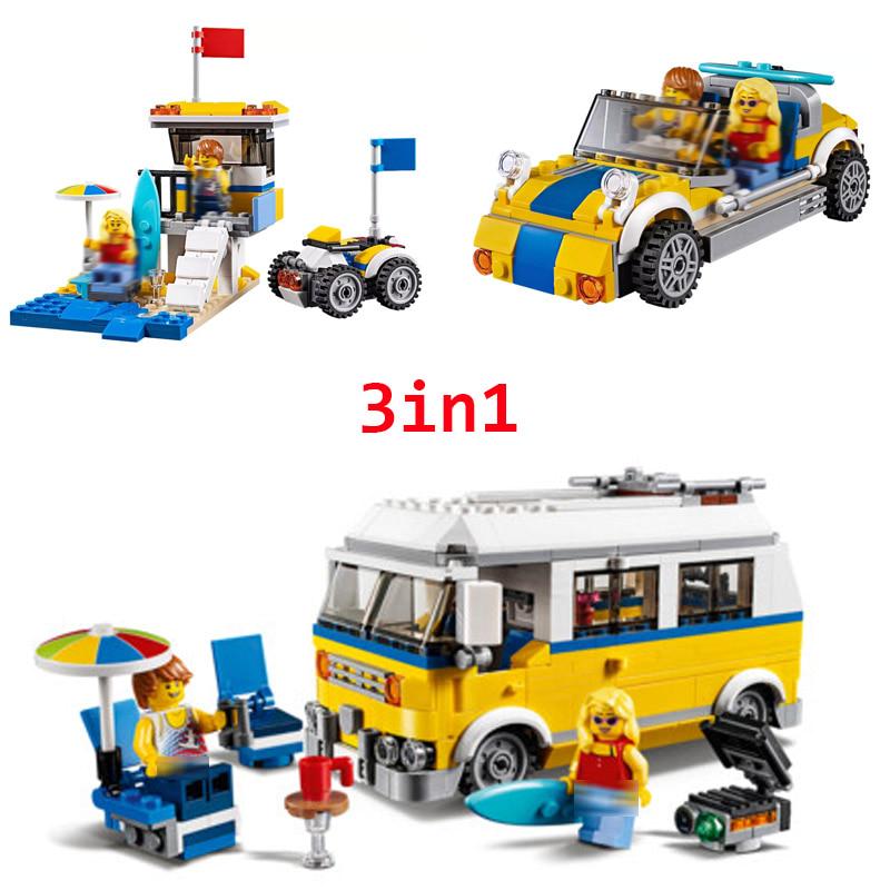 Buy 31079 391pcs The 3-in-1 Sunshine Surfer Van Model Building Block ...