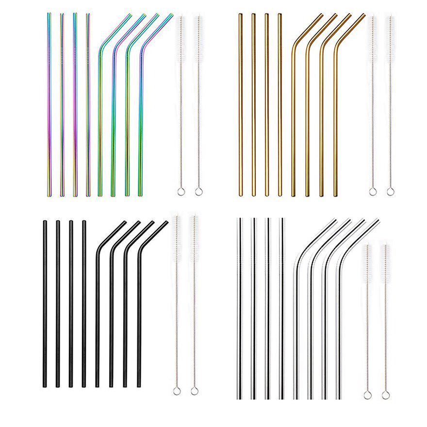 Buy HEI Straws Gold-Plated Edge Closed Smooth Straw Tea Drink Straight ...