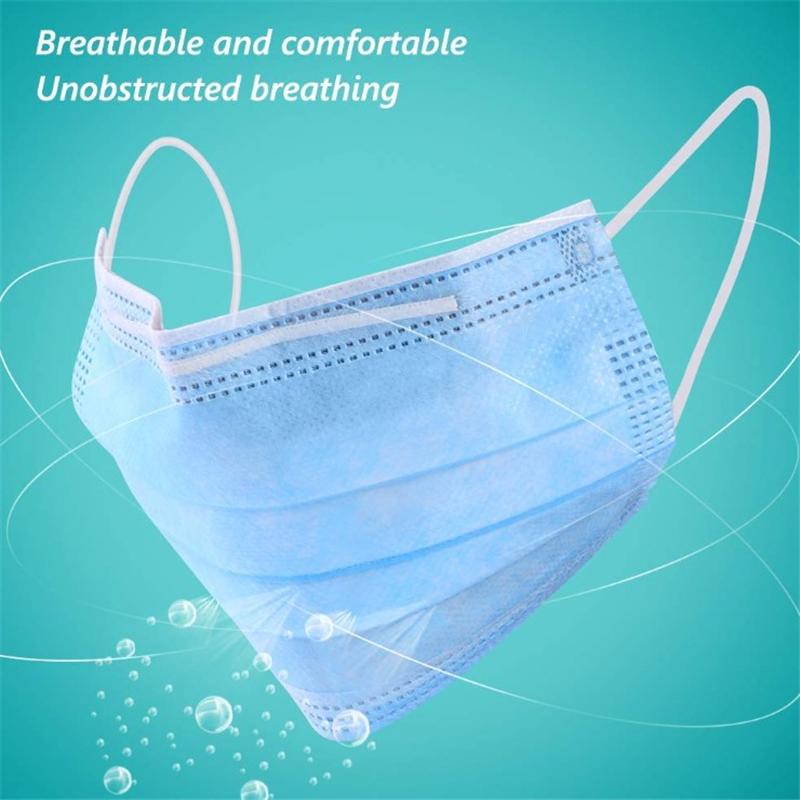 Buy 50PCS Disposable 3-Layer Masks Anti Dust Breathable Disposable ...