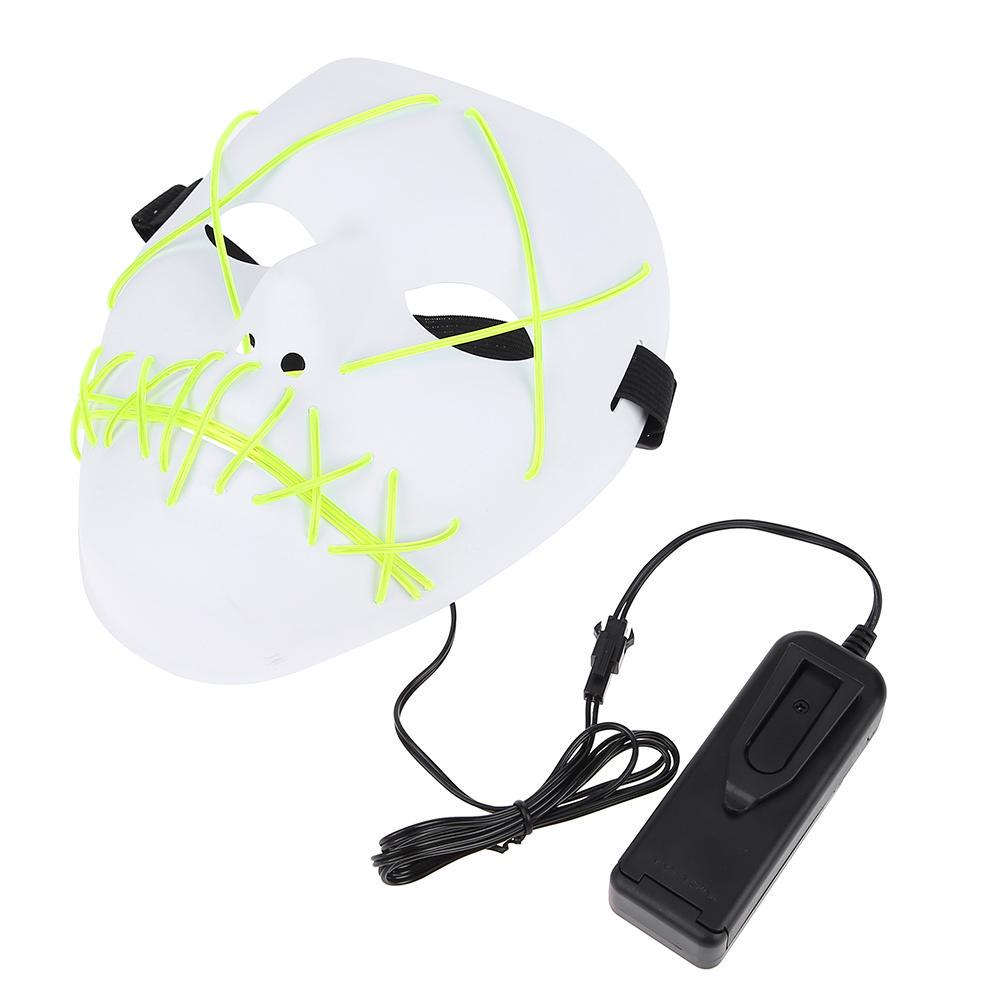 Buy Halloween Mask Slit Mouth LED Light Up Cosplay Funny Glow Masks ...