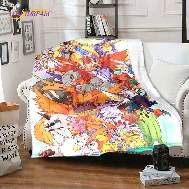 💰Cumpără Cartoon Digimon Throw Blanket Anime Blankets for Beds Queen ...
