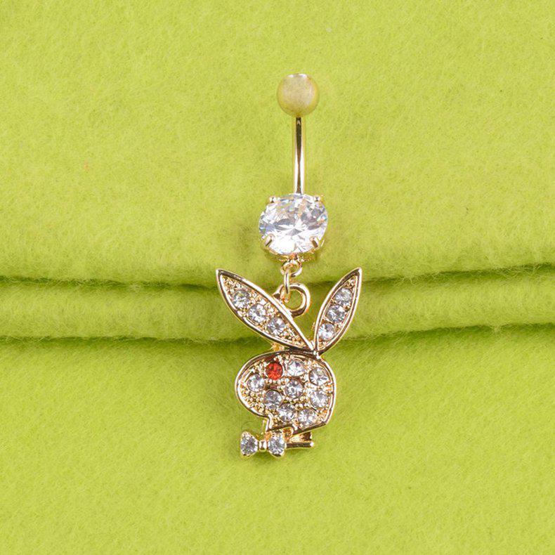 Buy Zircon Rabbit Head Medical Women Belly Button Ring Beautiful Navel ...