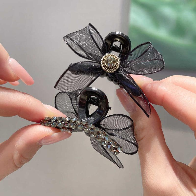 New Summer 2pcs/set Mesh Bow Clip Small Forehead Bangs Hairpin Back ...