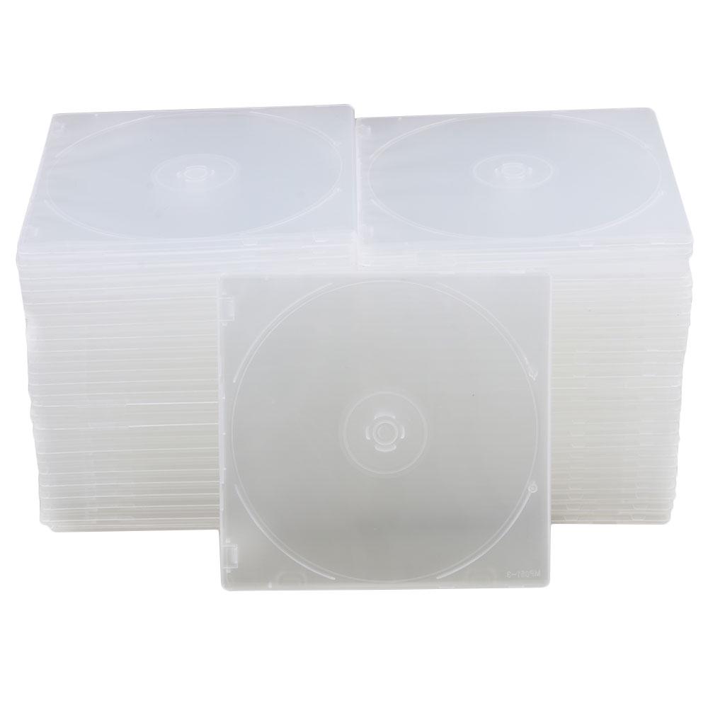 Buy 50 Pieces Transparent Slim Single Disc CD DVD Cases with Inner ...