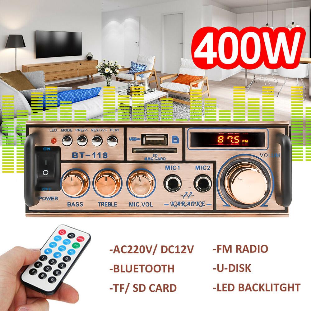12V/ 220V 2CH LCD Display Digital HIFI Audio Stereo Power Amplifier ...