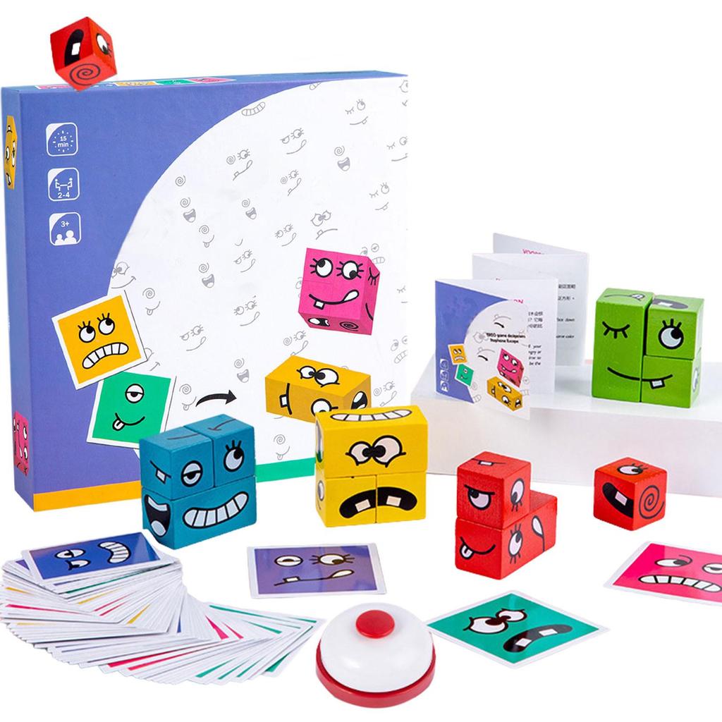 Buy Expression Puzzle Building Cubes Educational Games Montessori Toy ...