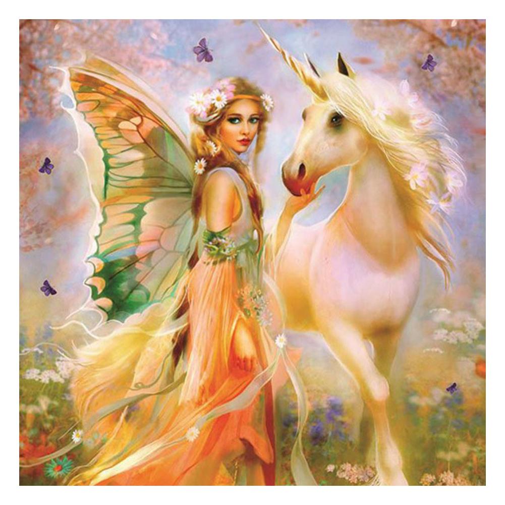 Buy DIY Full Round Drill Diamond Painting 5D Butterfly Fairy Poster Kit ...