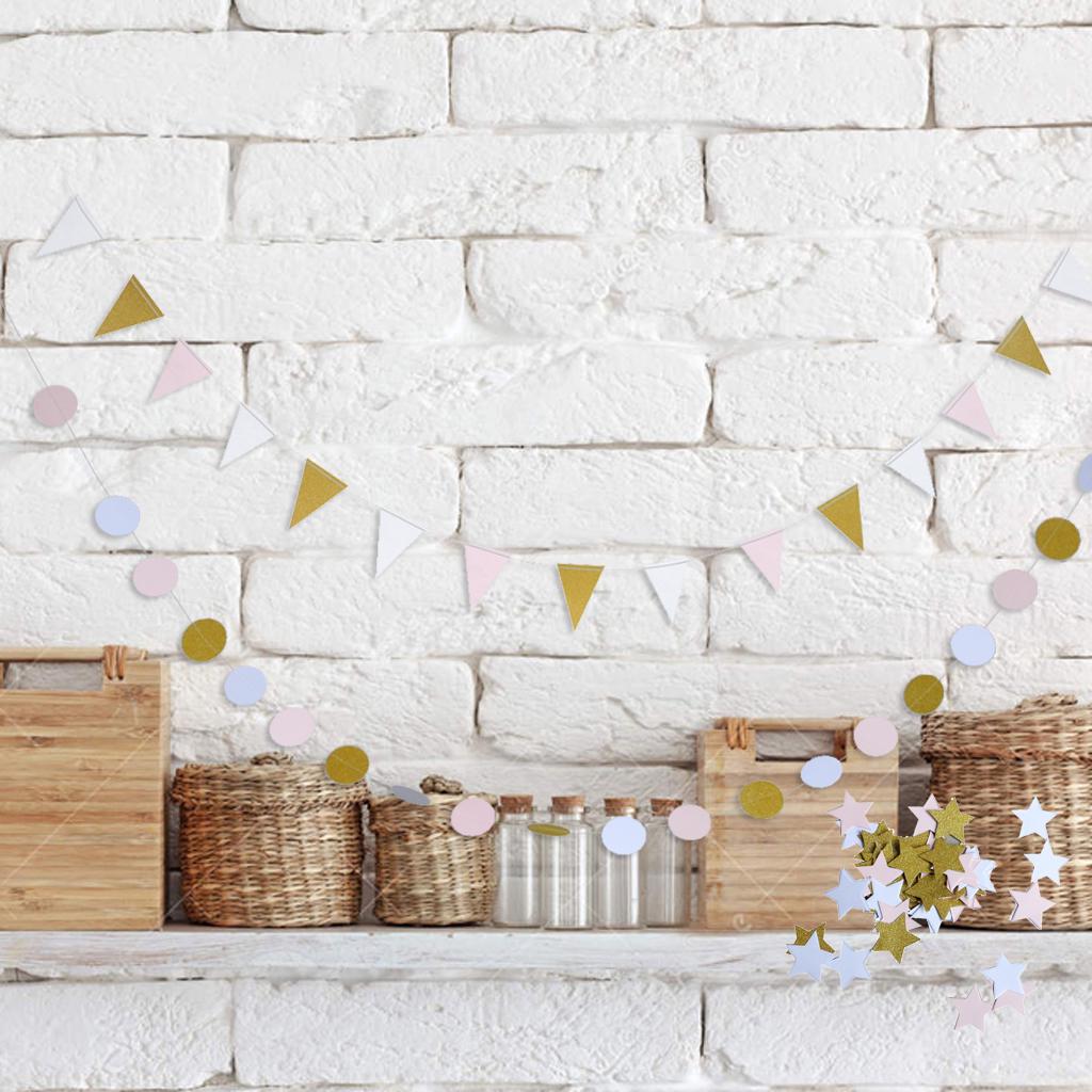 Buy Triangle Banner+Round Banner+100 Pieces Star Table Sprinkles ...