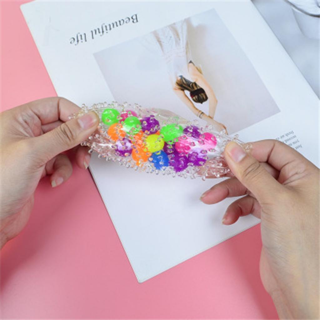 Buy [TH] Spongy Rainbow Ball Toy Squeezable Pressure Toy Stress Relief ...