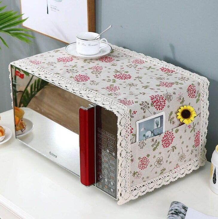 Cheap Lace Microwave Oven Cover Double Pockets Dustproof Microwave Oven ...