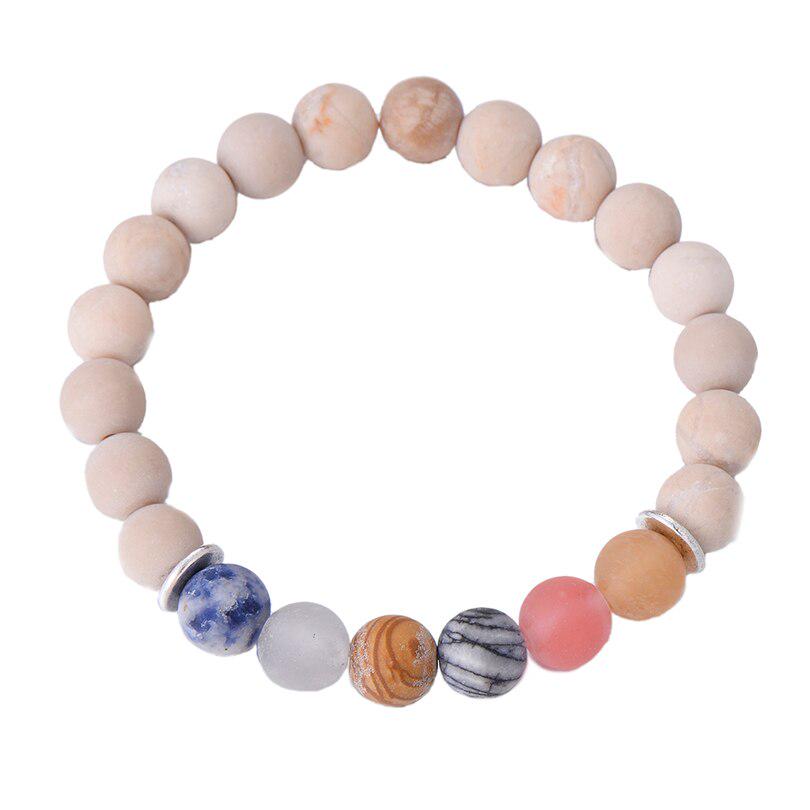 Buy Matt Beads Trendy Strand Bracelet Men Jewelry Charm Multicolor ...