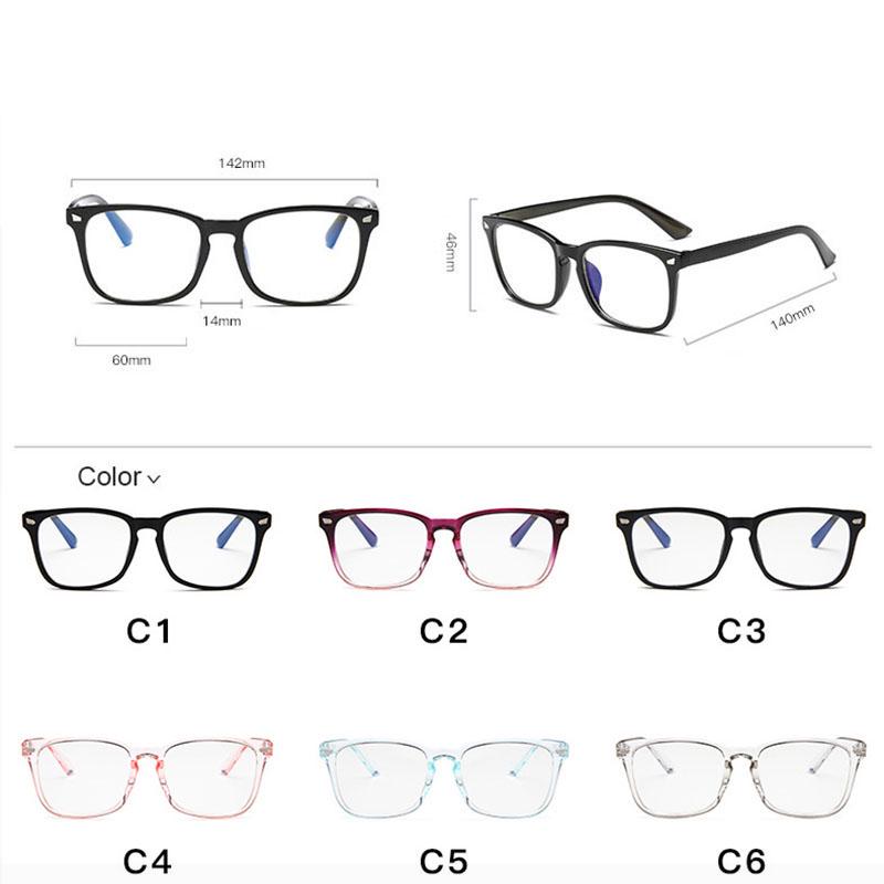 Buy Classic Students Square Studded Frame Eyeglasses Boys Girls Clear ...