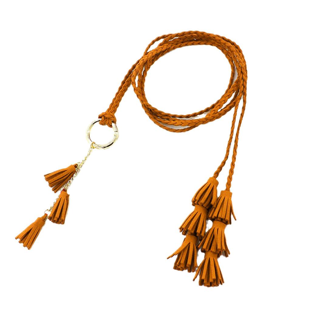 Boho Girls Thin Waist Rope Fashion Women Color Braided For Dress Belt ...