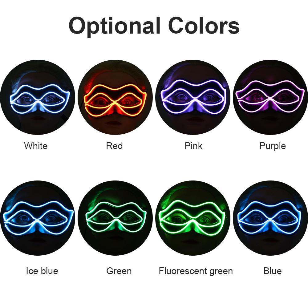 Buy LED Luminous Flashing Face Mask Party Masks Light Up Dance Cosplay ...