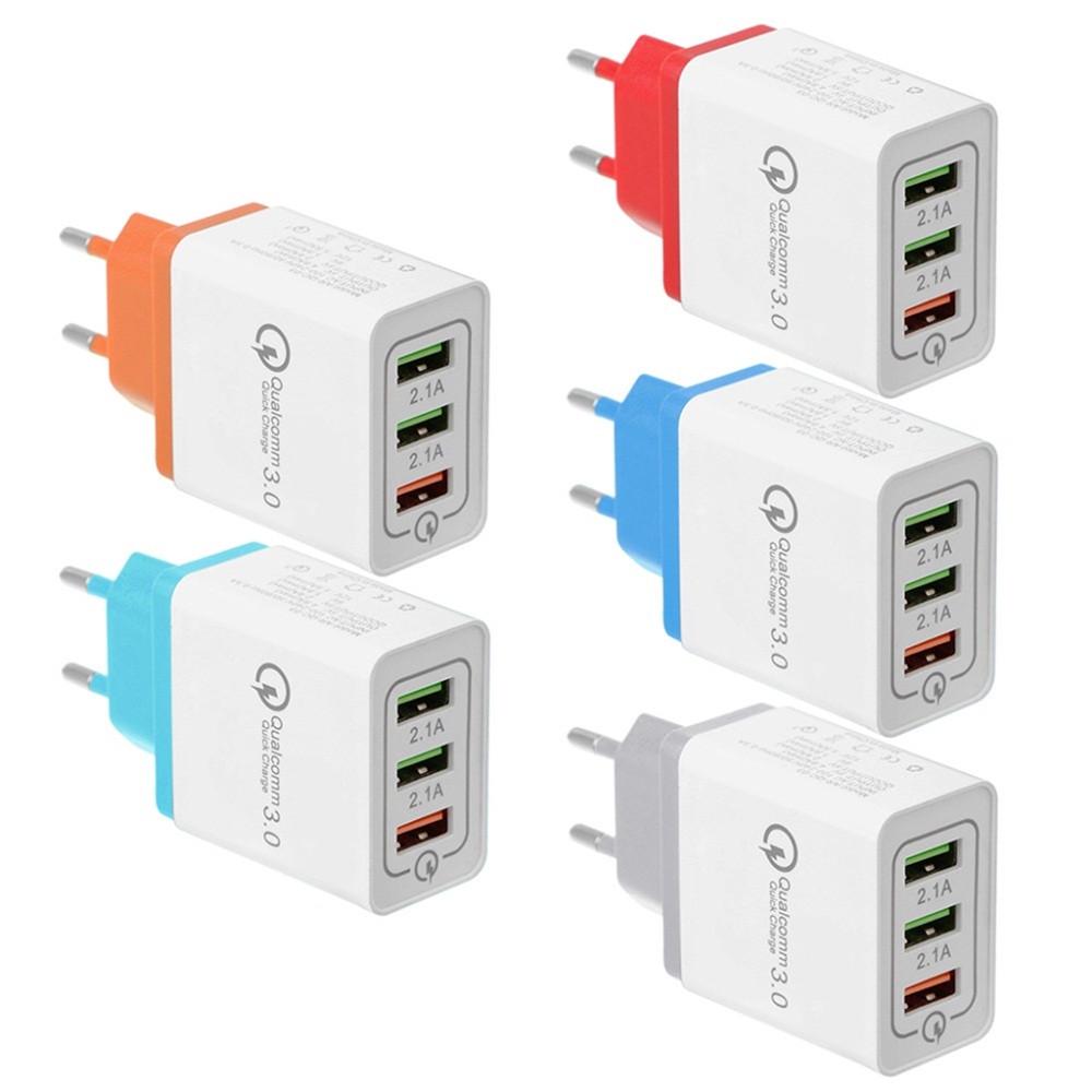 Buy 30W 3-Port USB Wall Charger with Dual Quick Charge 3.0 Ports For ...