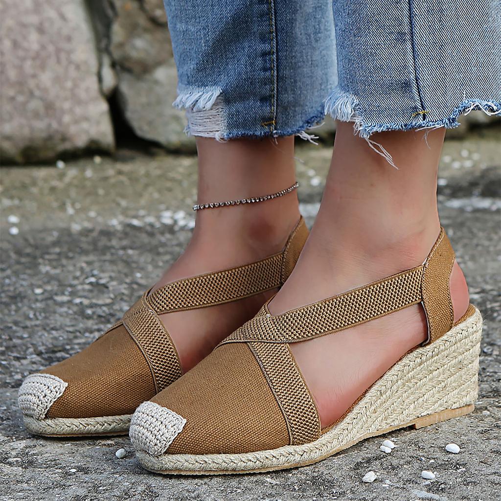 Buy Fashion Ladies Large Size Wedges Wrapped Shoes Casual Shoes High ...
