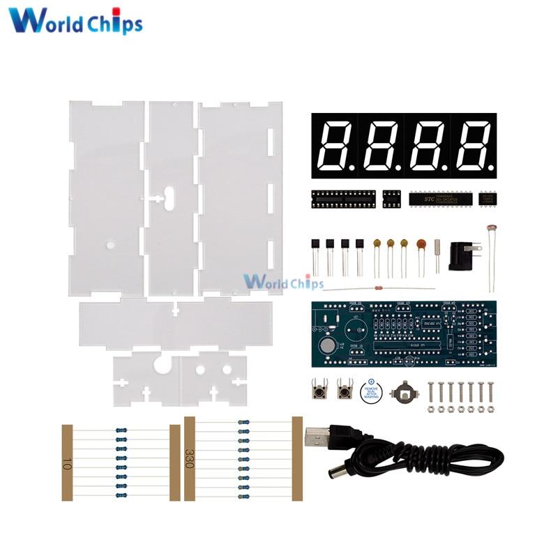 Buy DIY KIT Electronic Clock LED Microcontroller Digital Time Light Control Temperature ...