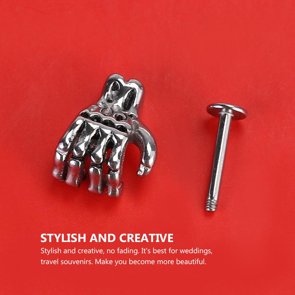 Buy 4pcs Skeleton Claw Design Lip Nail Punk Style Lip Studs Body ...