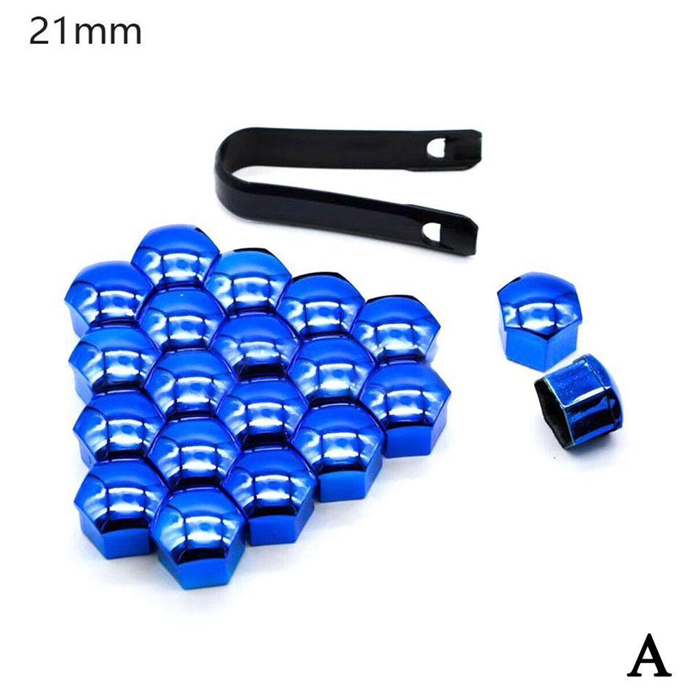 Buy 19mm/21mm Car Tyre Wheel Hub Covers Protection Caps Rim Screw Caps ...