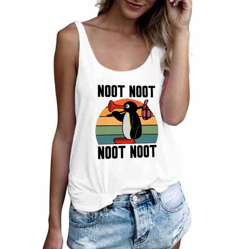 Buy Camisole Tank Tops Women Cartoon Novelty Noot Noot Penguin Tops Tee ...
