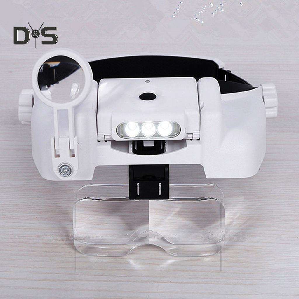 Buy Head-mounted Magnifier Multi-functional Lens Loupe Glass with LED ...