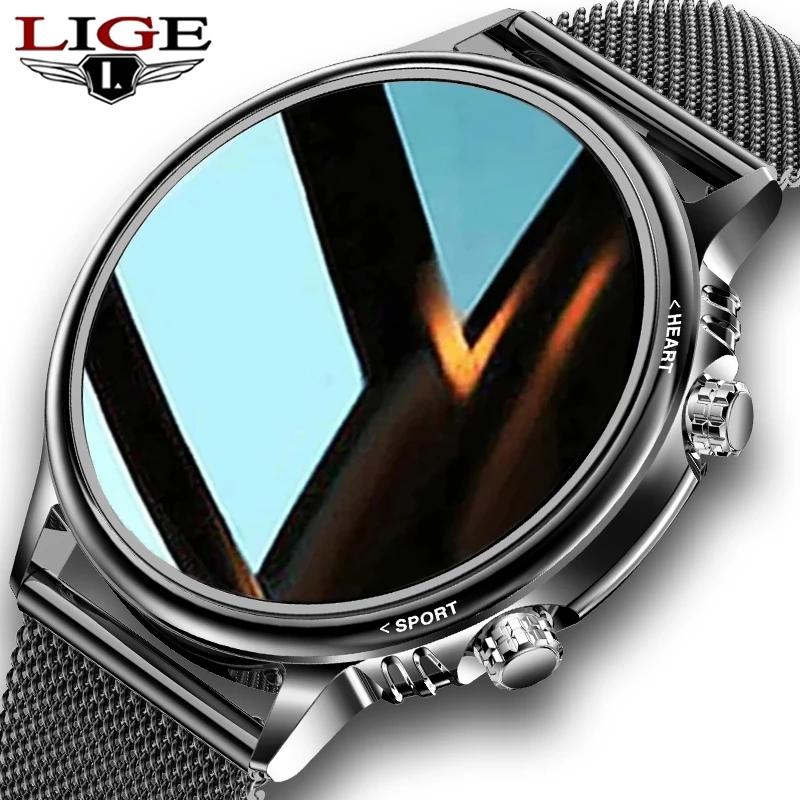 Buy LIGE New Smart Watch Men Custom Dial Full Touch Screen Waterproof ...