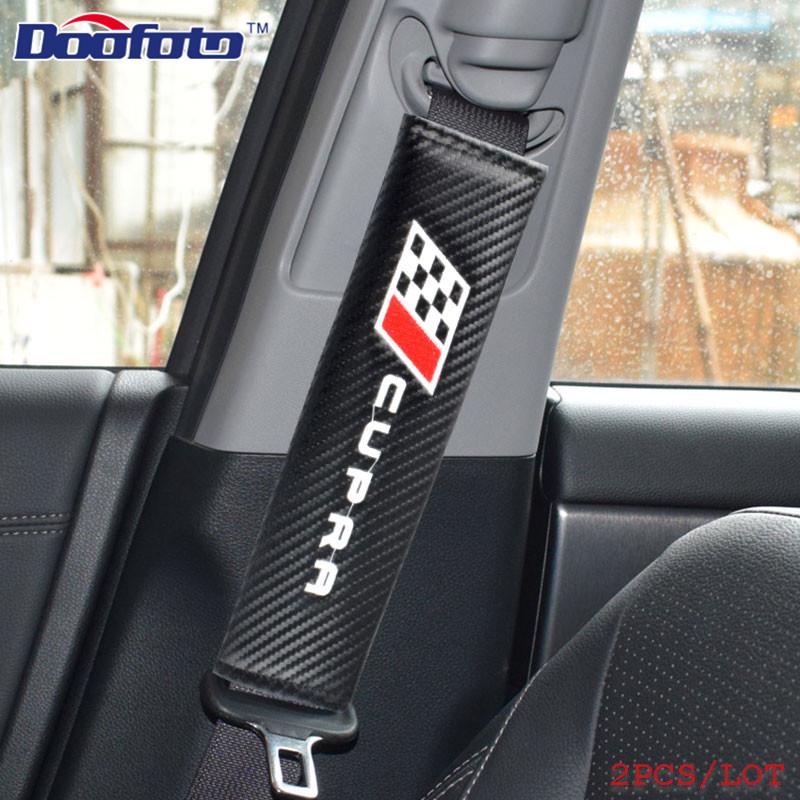 Buy 2pcs Universal Car Auto Shoulder Pads Carbon Fiber Safety Belt ...