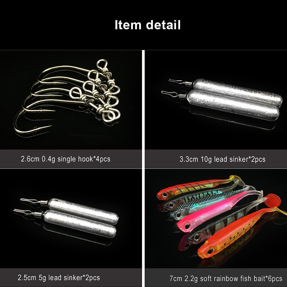 15pcs/lot Long Tail Rainbow Soft Fishing Lure Soft Bait Combination ...