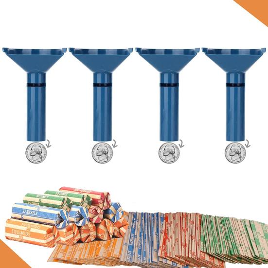 Cheap 4Pcs Coin Sorter Tubes Set Color-Coded Funnel Shaped Counting ...