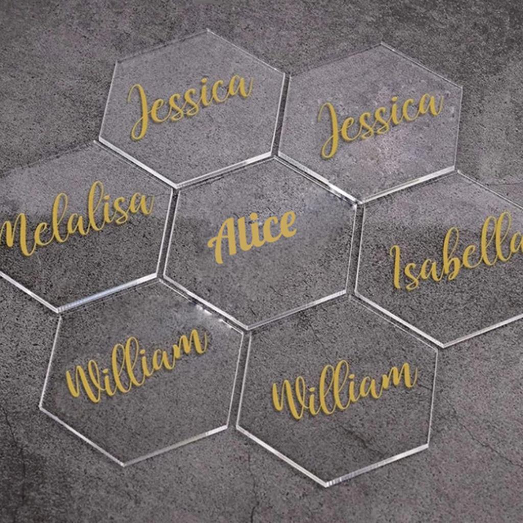 Cumpără 20pcs Clear Hexagon Acrylic Place Cards Name for Wedding Party ...