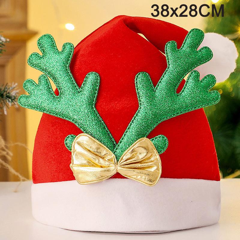 Buy Luxury Thickening Plush Christmas hat Cartoon Checker Santa Hat ...