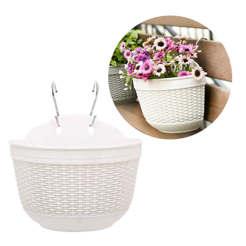 Buy Plastic Wall Hanging Flower Pots with Metal Hook Garden Planter for ...