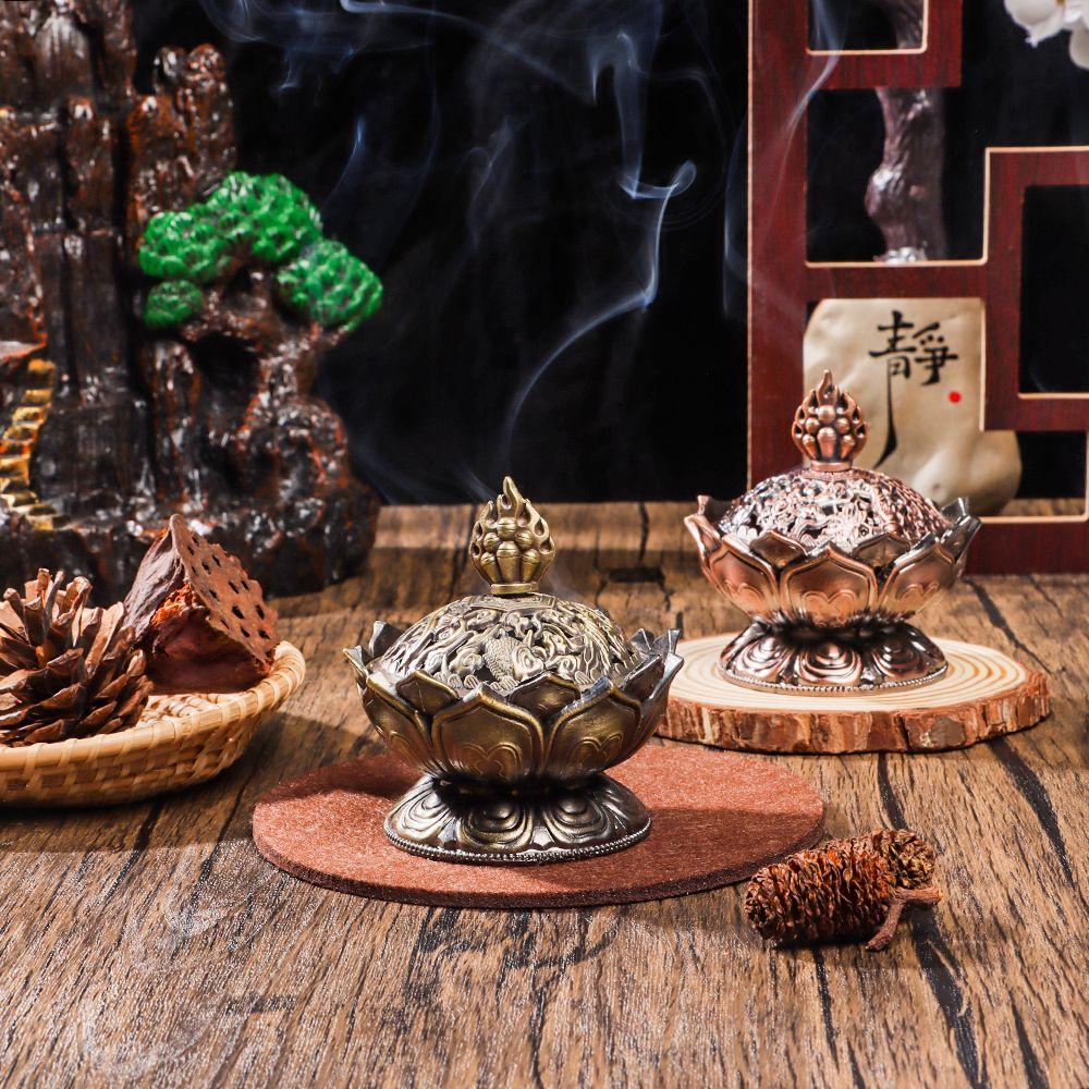 Cheap Lotus Seat Waterfall Decoration Craft Incense Burner Brass Lotus ...