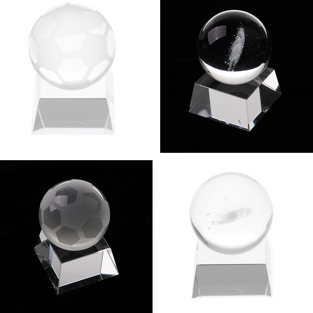 Buy 2'' Crystal Football Ball Full Sphere Orb W/ Stand Home Decoration ...