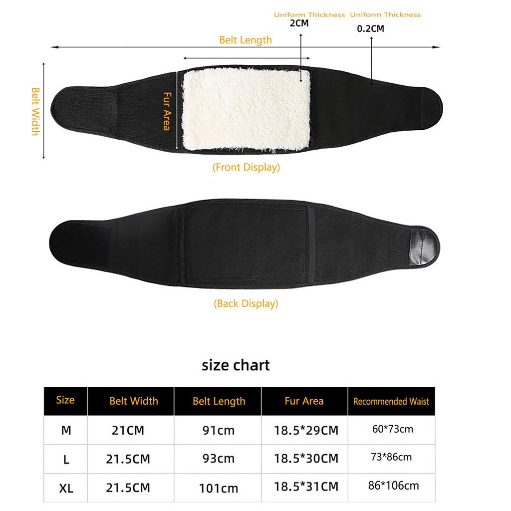 Buy Winter Thicken Thermal Cashmere Waist Warmer Lumbar Support Belt ...
