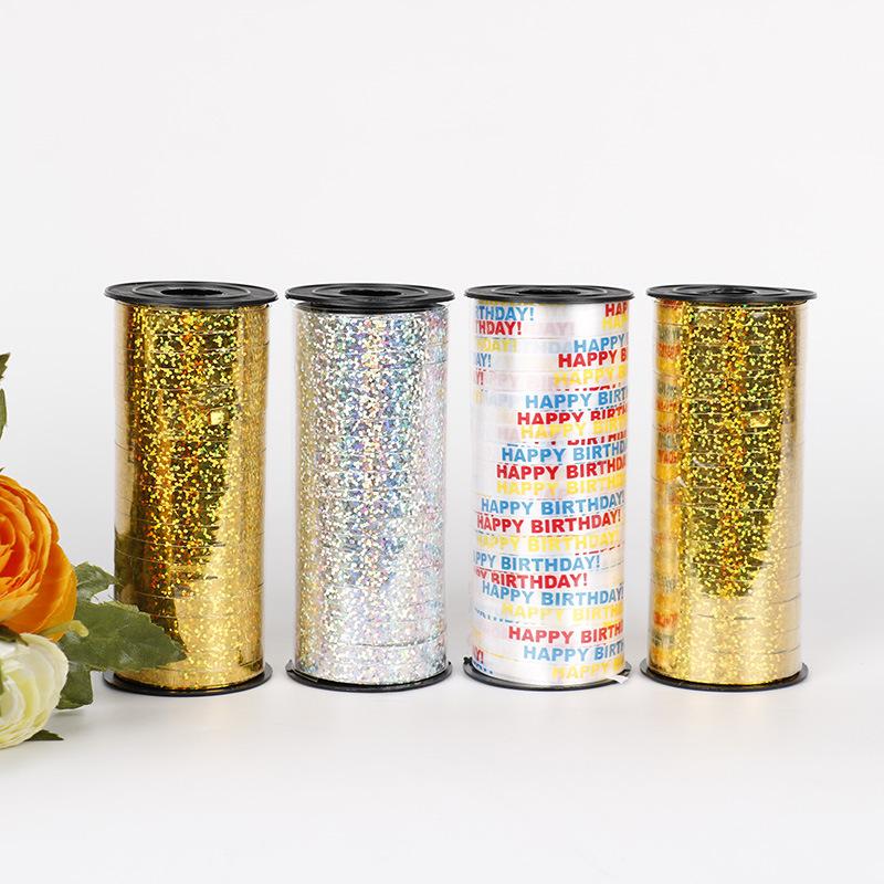 Buy 100 Yards Laser Curling Ribbon Balloon String Rope Happy Birthday ...