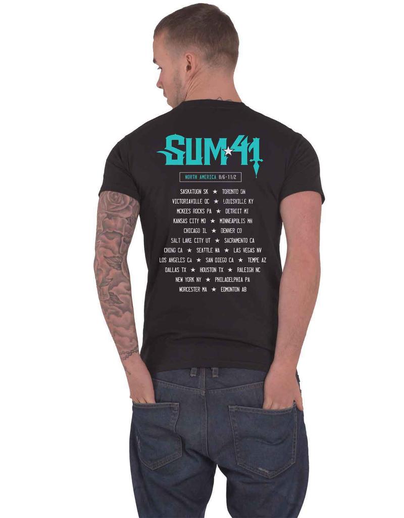 Buy Sum 41 T Shirt Blue Demon Band Logo new Official Mens Black at ...